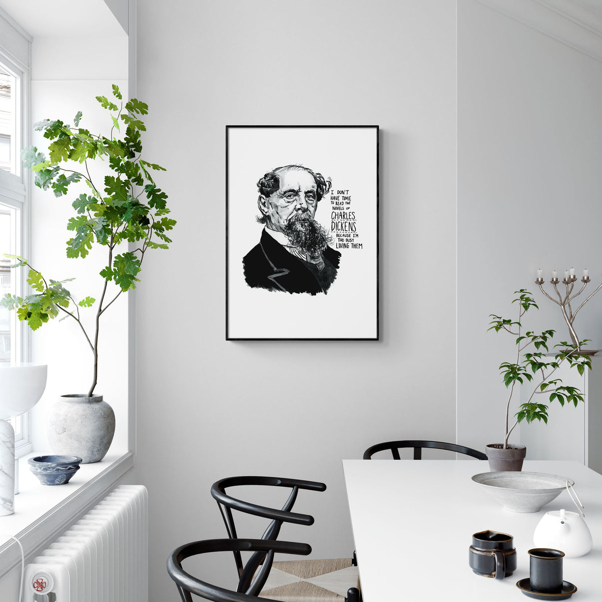 Charles Dickens Portrait Poster Print by Standard Designs