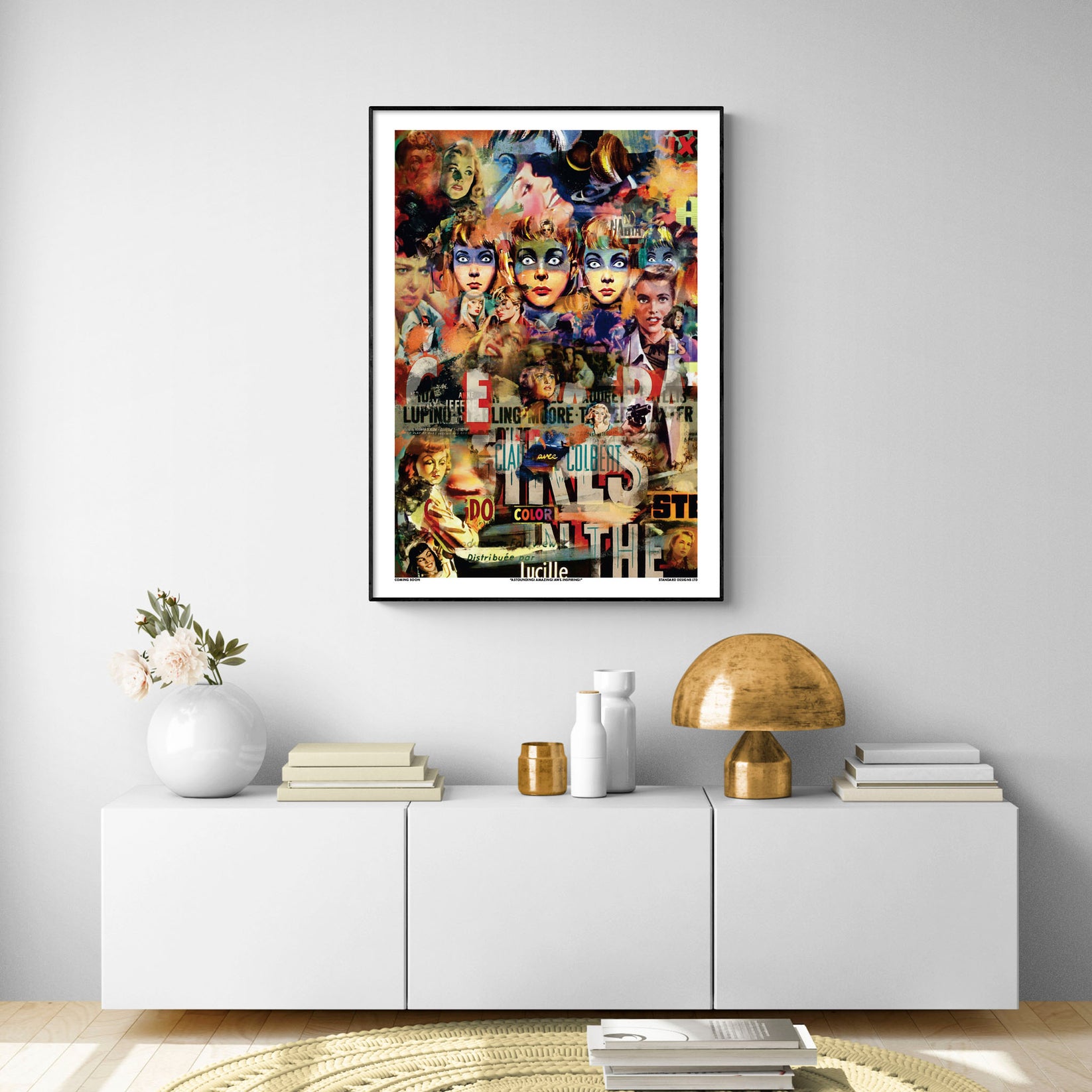 Hollywood Collage No. 4 | B-Movie Modern Art Poster Print – Standard ...