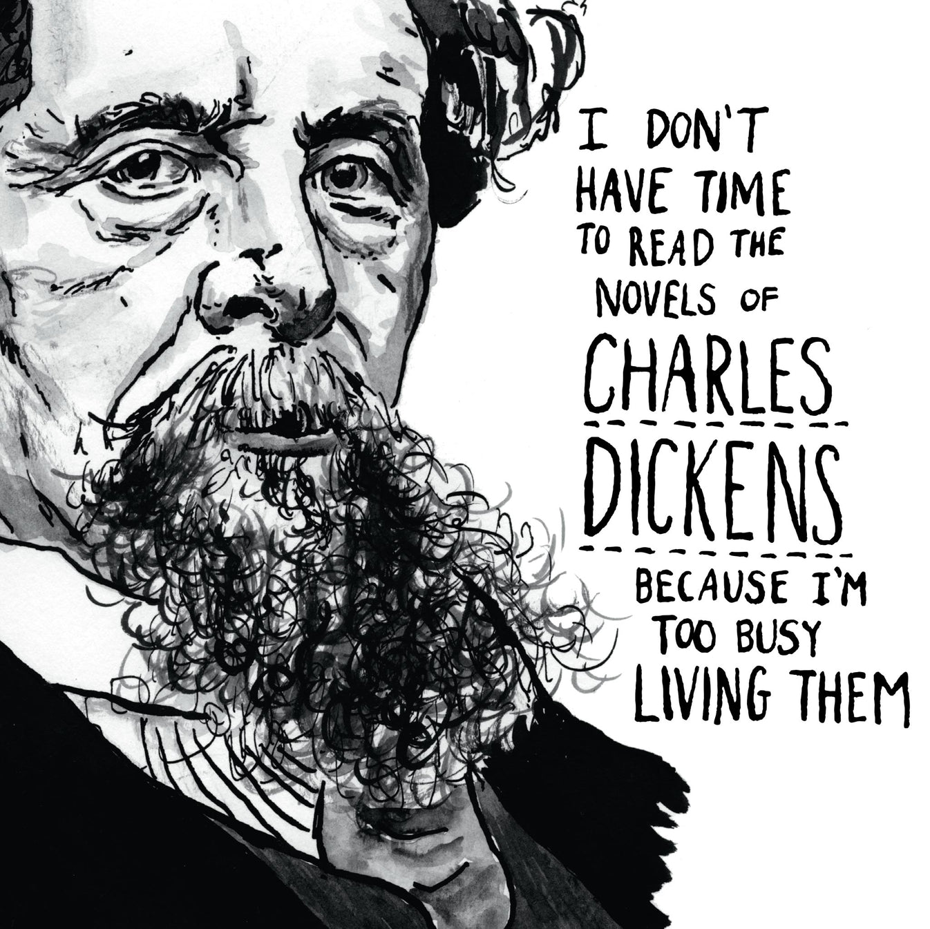 Charles Dickens Portrait Poster Print by Standard Designs