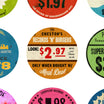 Album Cover Art Print: Collection of Record Store Price Tag Stickers ...