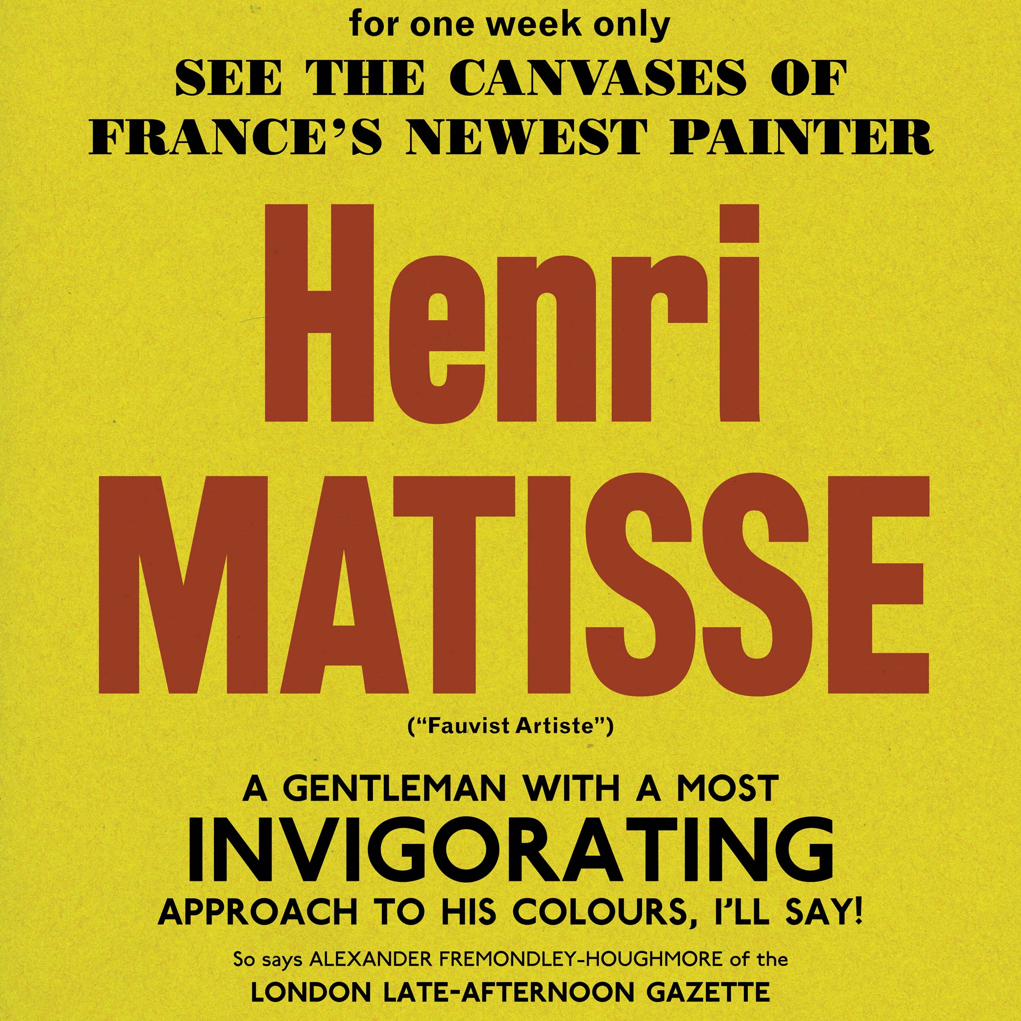 Henri Matisse Exhibition Poster Print by Standard Designs