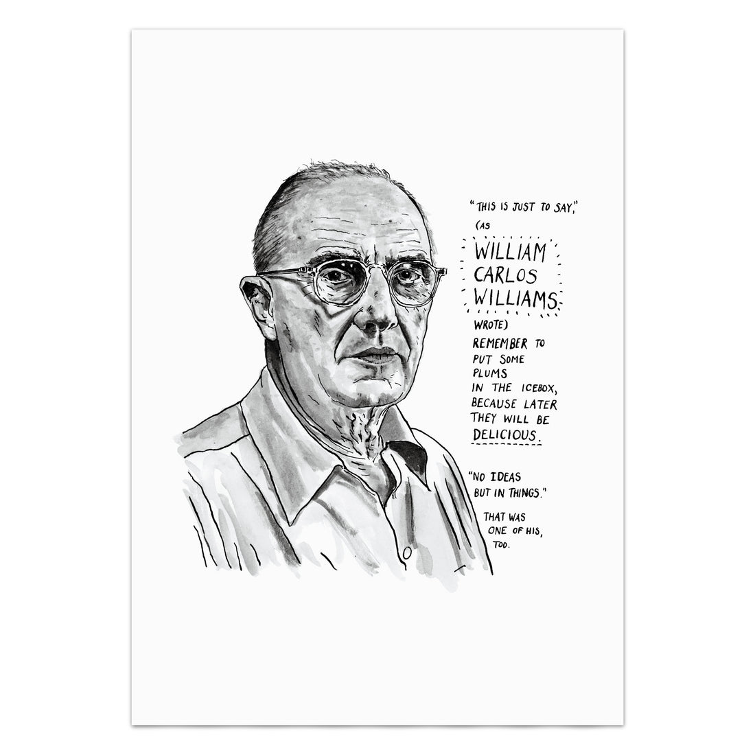 William Carlos Williams Portrait Poster Print by Standard Designs