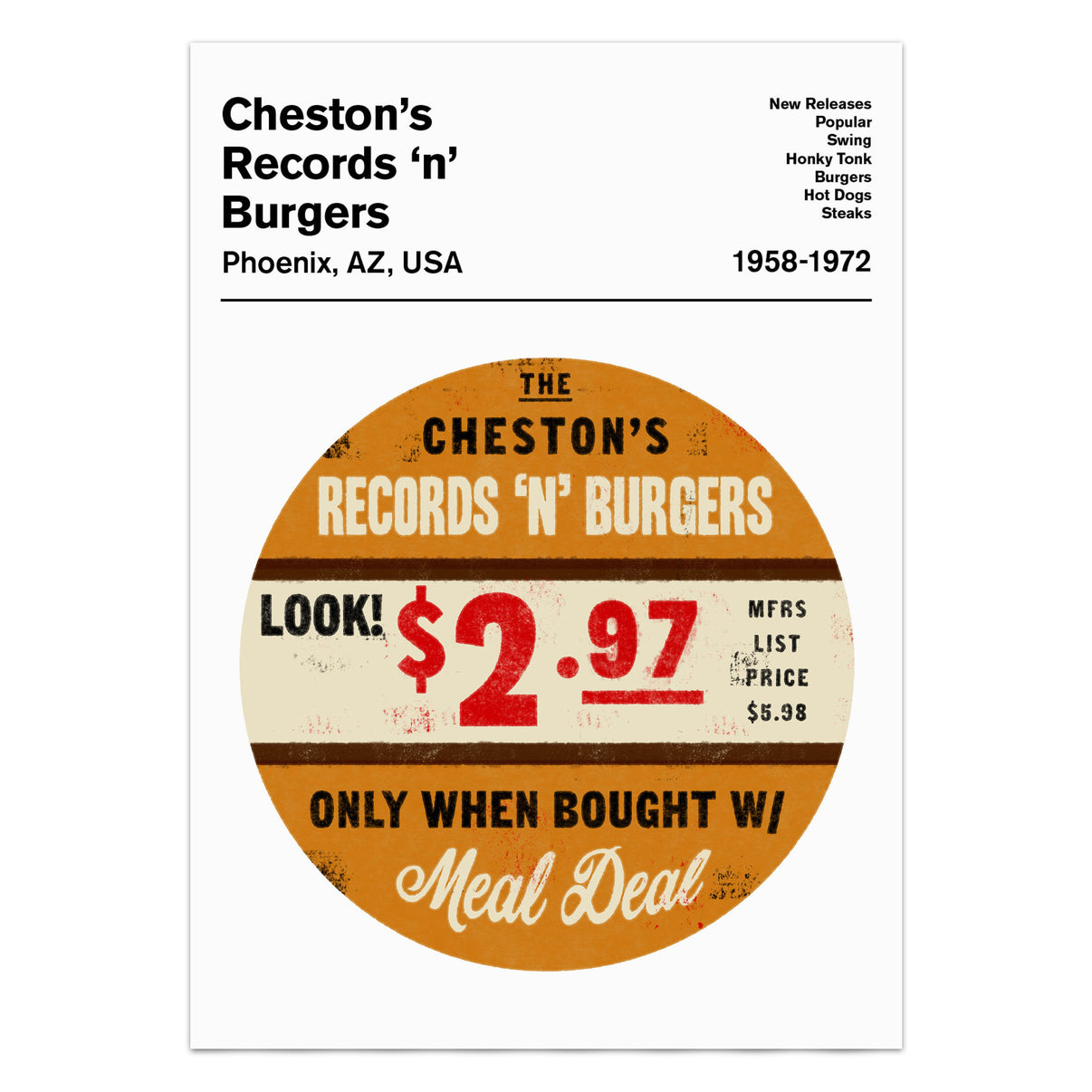 Album Cover Art: Record Store Price Tag Sticker Poster - 'Cheston's Re ...